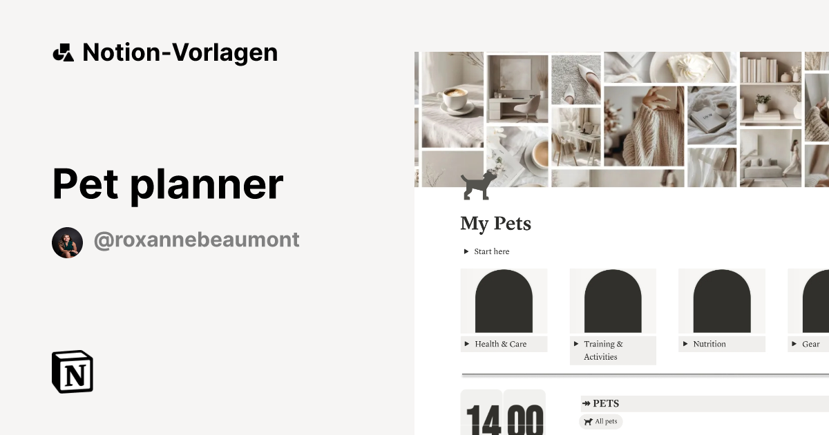 Pet planner Vorlage | Notion-Marketplace