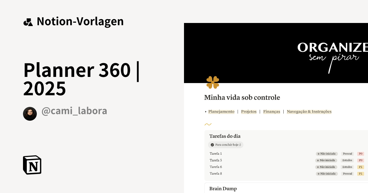 Planner 360 | 2025 Vorlage | Notion-Marketplace