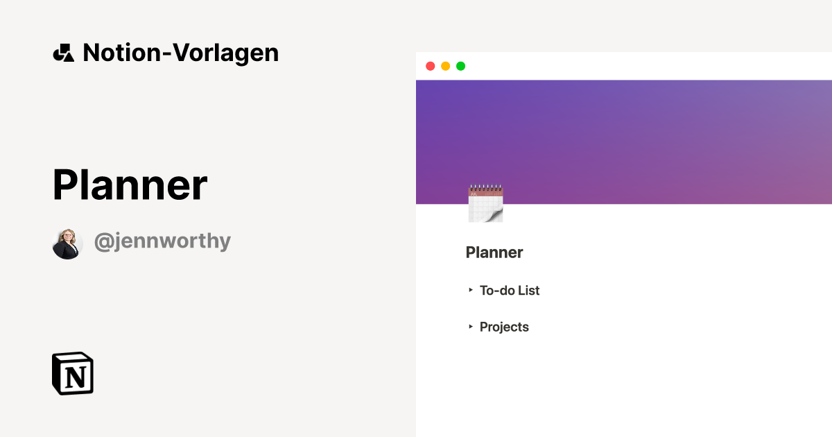Planner Vorlage | Notion-Marketplace