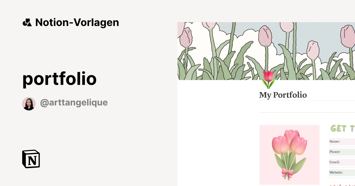 portfolio Vorlage | Notion-Marketplace