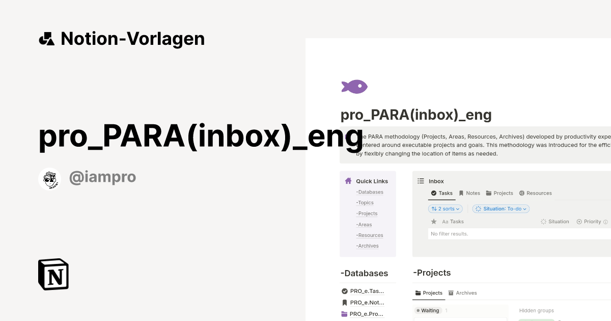 pro_PARA(inbox)_eng Vorlage | Notion-Marketplace