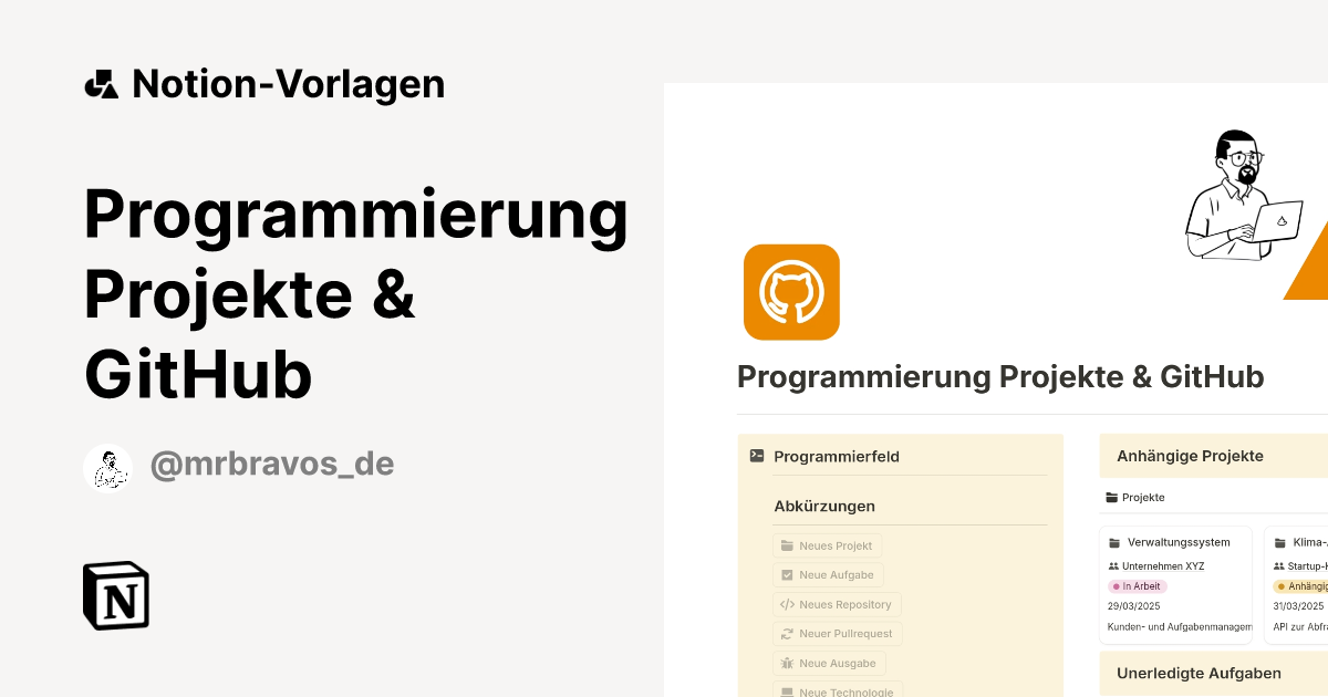 Programmierung Projekte & GitHub Vorlage | Notion-Marketplace