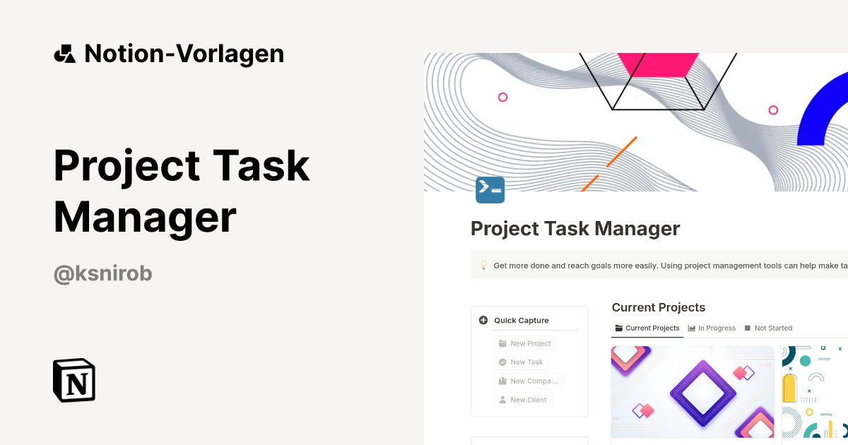 Project Task Manager Vorlage | Notion-Marketplace
