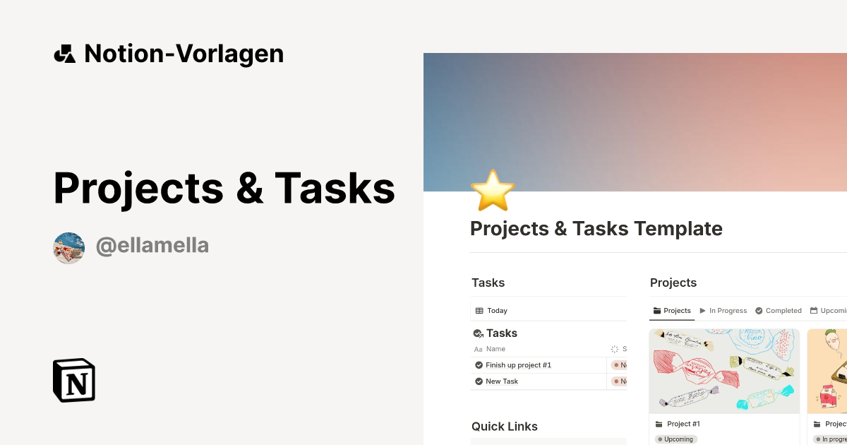 Projects & Tasks Vorlage | Notion-Marketplace