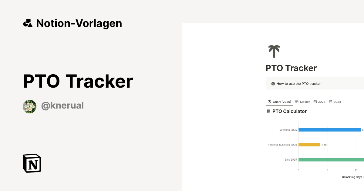 PTO Tracker Vorlage | Notion-Marketplace