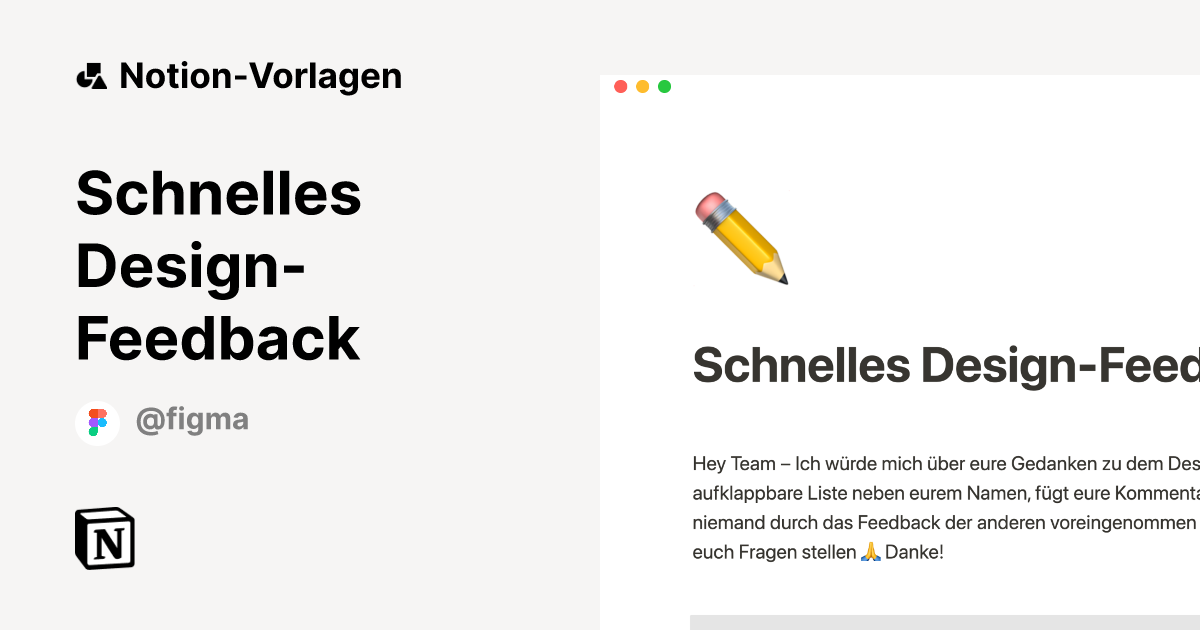 Schnelles Design-Feedback Vorlage | Notion-Marketplace