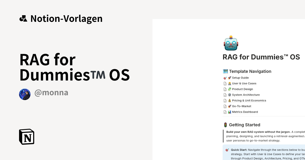 RAG for Dummies™ OS Vorlage | Notion-Marketplace