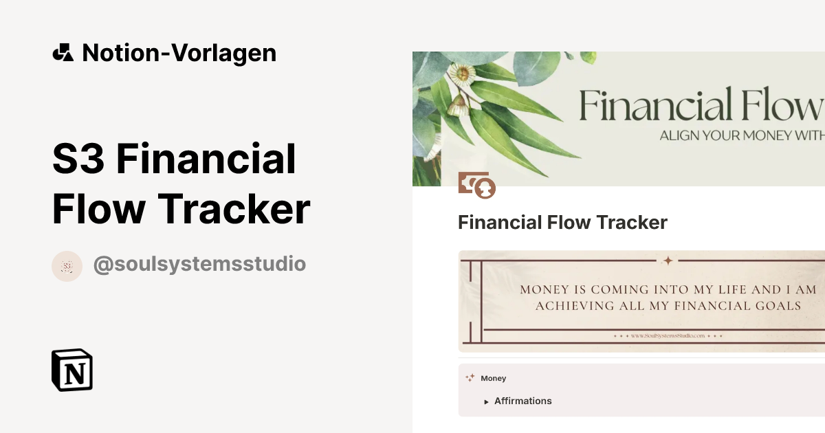 S3 Financial Flow Tracker Vorlage | Notion-Marketplace