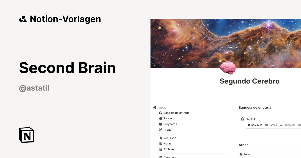 Second Brain Vorlage | Notion-Marketplace