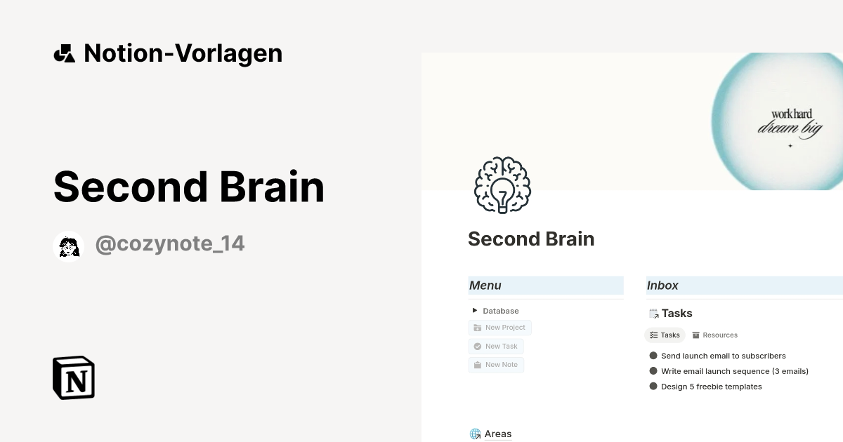 Second Brain Vorlage | Notion-Marketplace
