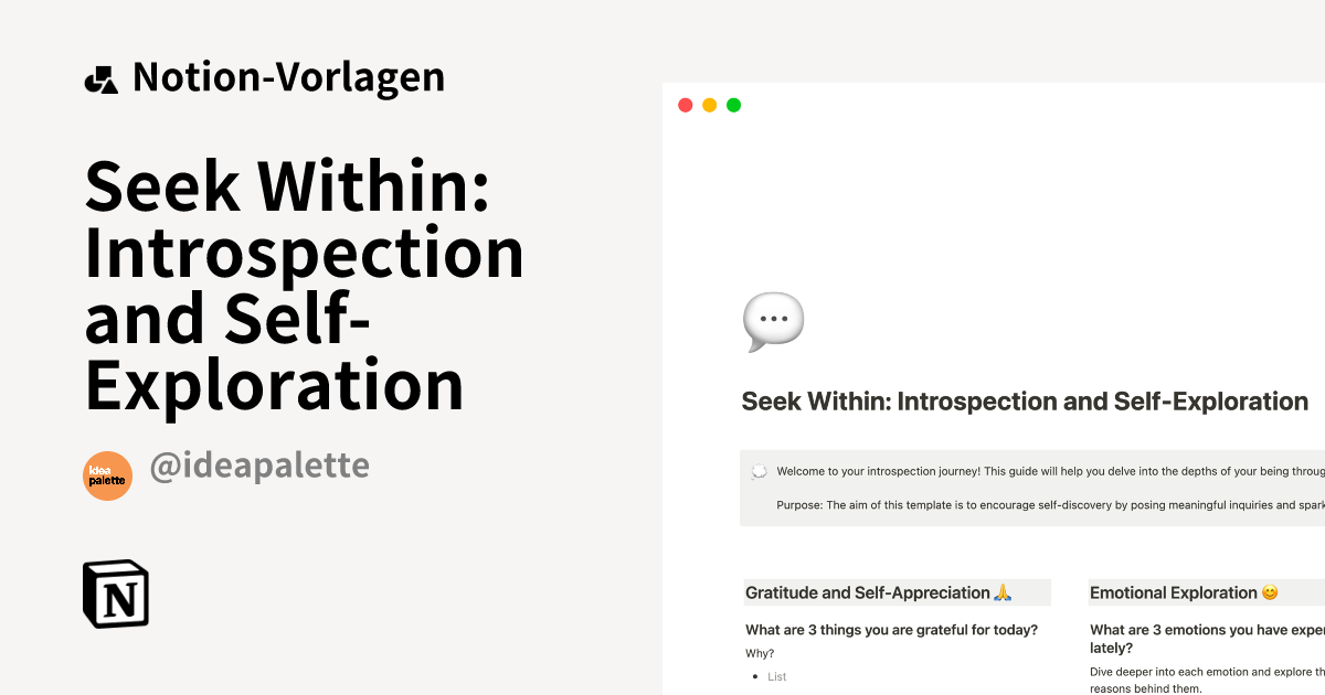 Seek Within: Introspection and Self-Exploration Vorlage von Idea ...