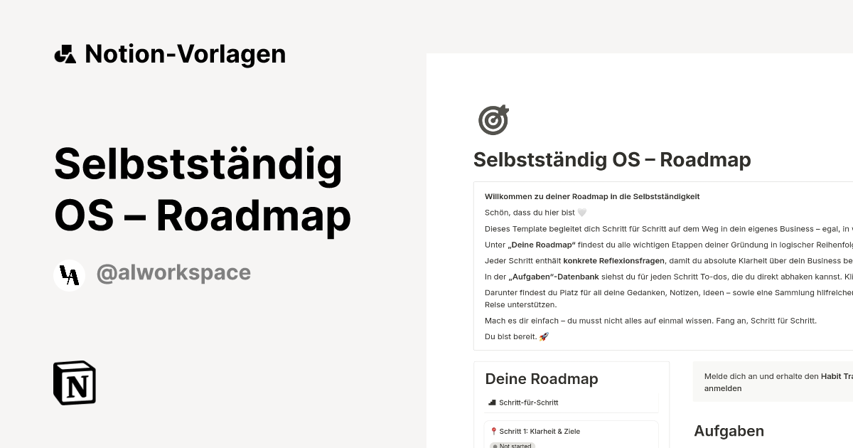 Selbstständig OS – Roadmap Vorlage | Notion-Marketplace