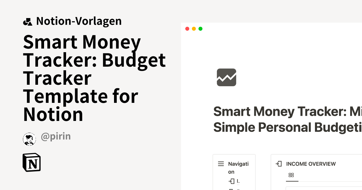 Smart Money Tracker: Budget Tracker Template for Notion Vorlage ...