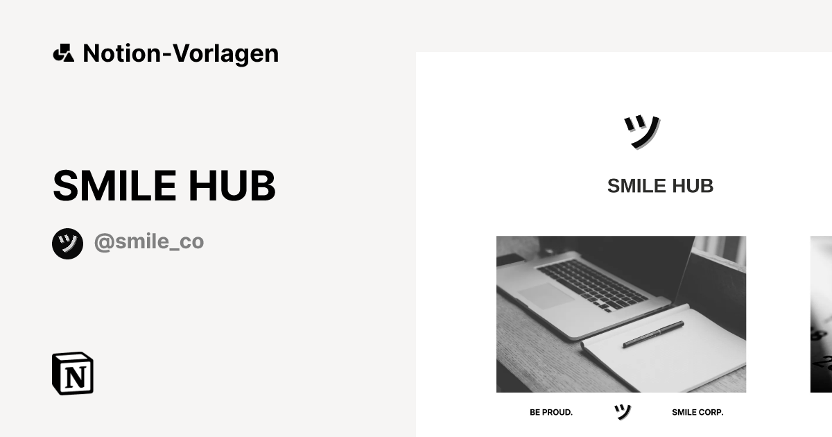 SMILE HUB Vorlage von SMILE CO. | Notion-Marketplace