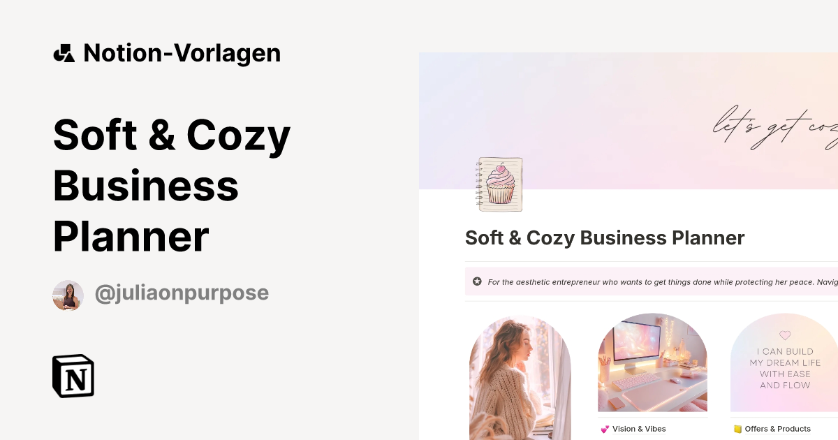 Soft & Cozy Business Planner Vorlage | Notion-Marketplace