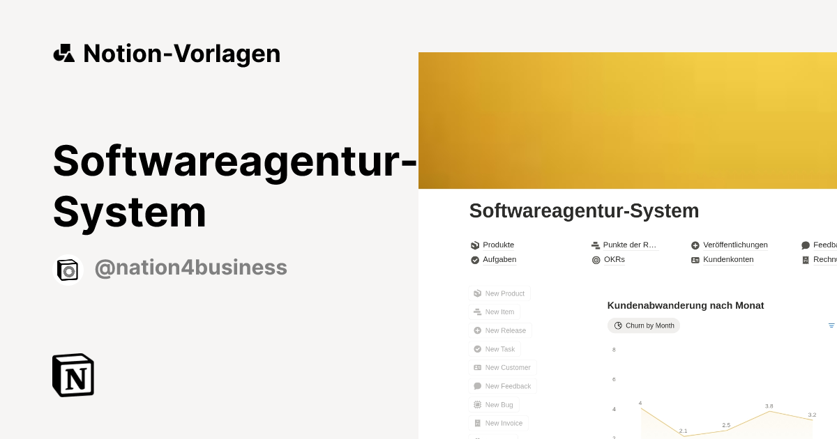 Software Agency System Vorlage | Notion-Marketplace