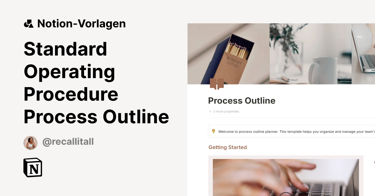 Standard Operating Procedure Process Outline Vorlage | Notion-Marketplace