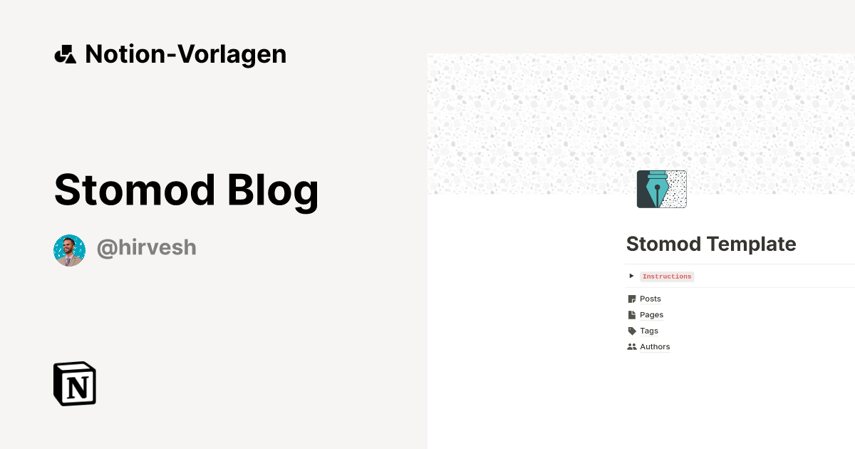 Stomod Blog Vorlage | Notion-Marketplace