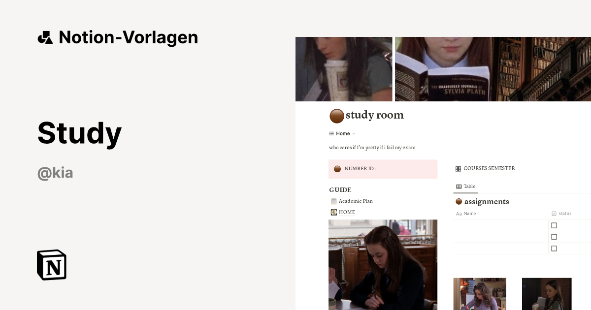 Study Vorlage | Notion-Marketplace