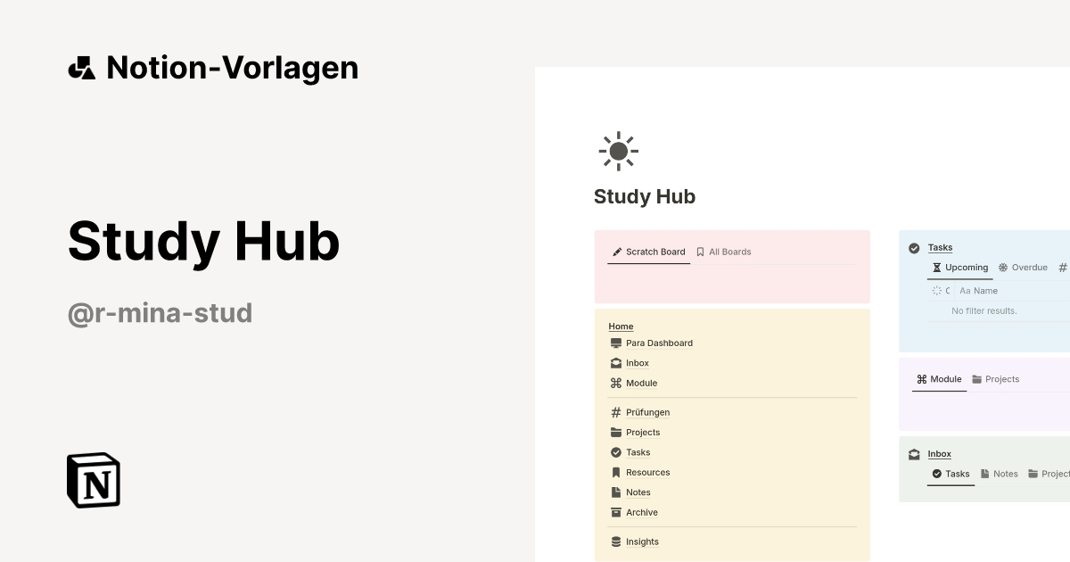 Study Hub Vorlage | Notion-Marketplace