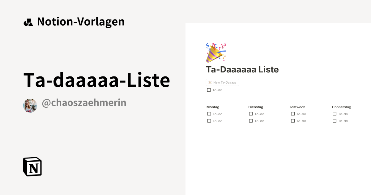 Ta-daaaaa-Liste Vorlage | Notion-Marketplace
