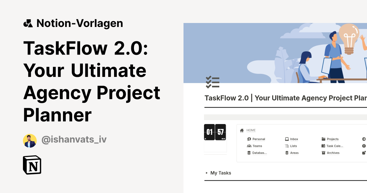 TaskFlow 2.0: Your Ultimate Agency Project Planner Vorlage | Notion ...