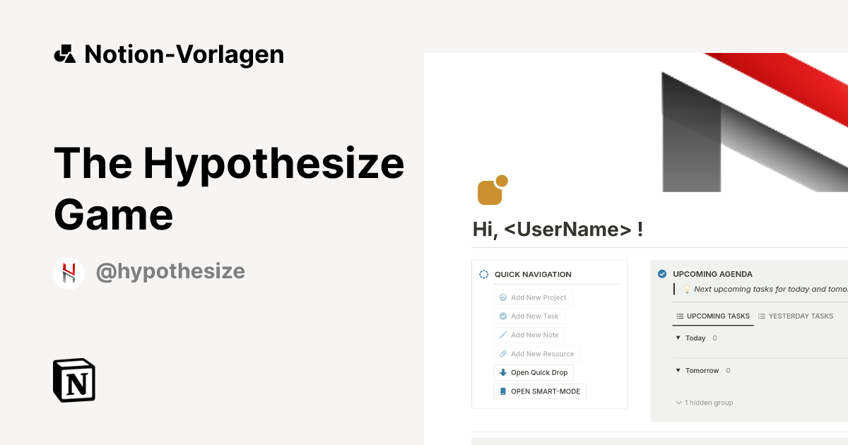 The Hypothesize Game Vorlage von Hypothesize Solutions LLP | Notion ...