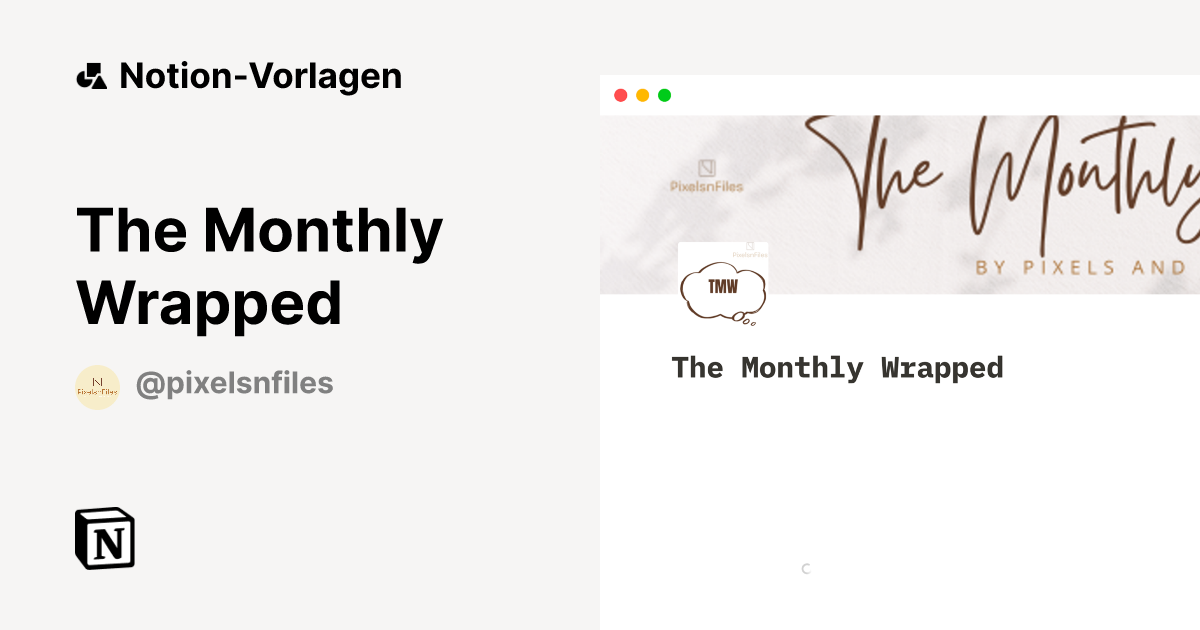 The Monthly Wrapped Vorlage | Notion-Marketplace