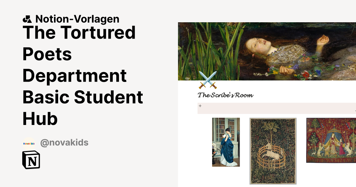 The Scribe's Room-Basic/Starter Student Hub Vorlage | Notion-Marketplace