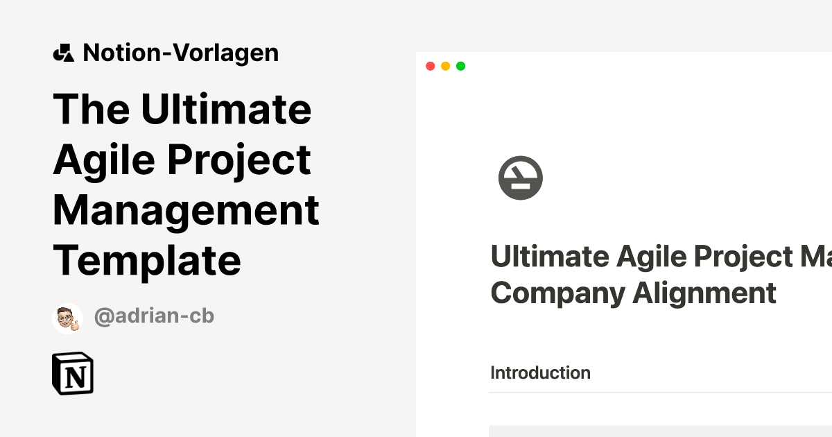 The Ultimate Agile Project Management Template Vorlage von Adrian CB ...