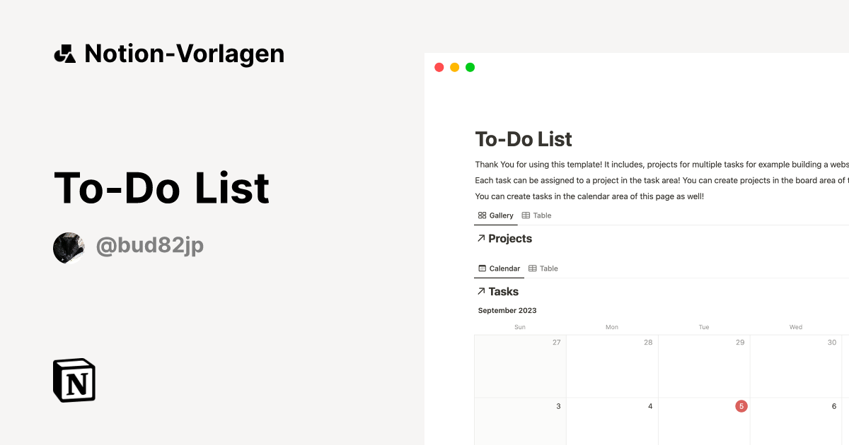 To-Do List Vorlage | Notion-Marketplace
