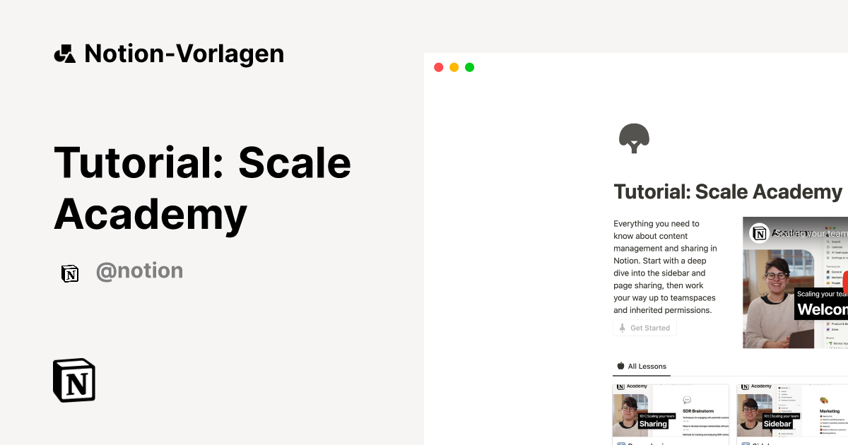 Tutorial: Scale Academy 2026 Vorlage | Notion-Marketplace