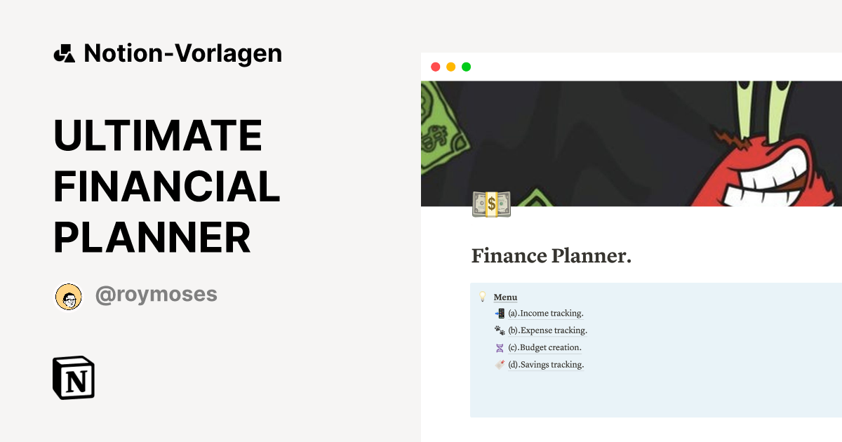 ULTIMATE FINANCIAL PLANNER Vorlage | Notion-Marketplace