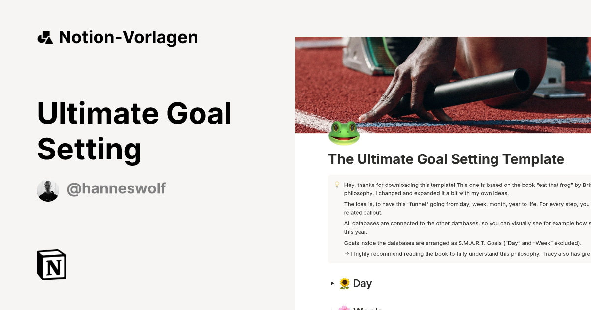 Ultimate Goal Setting Vorlage | Notion-Marketplace