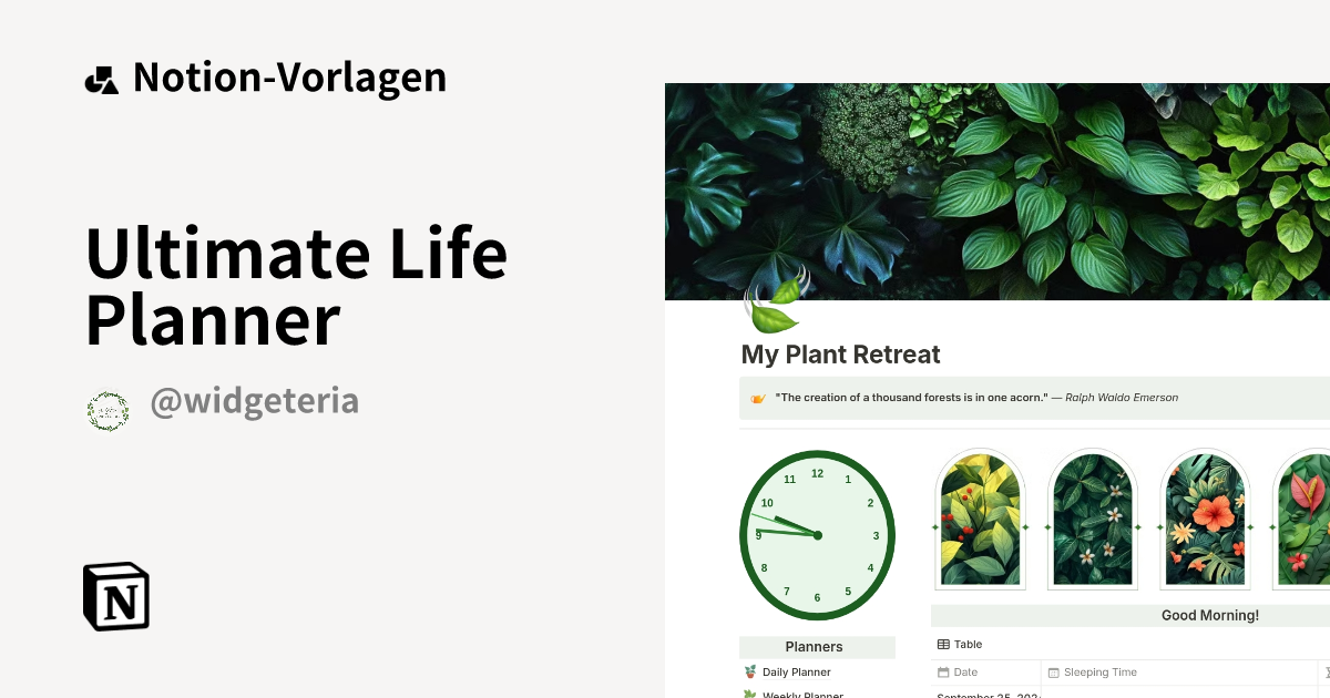 Ultimate Life Planner Vorlage | Notion-Marketplace