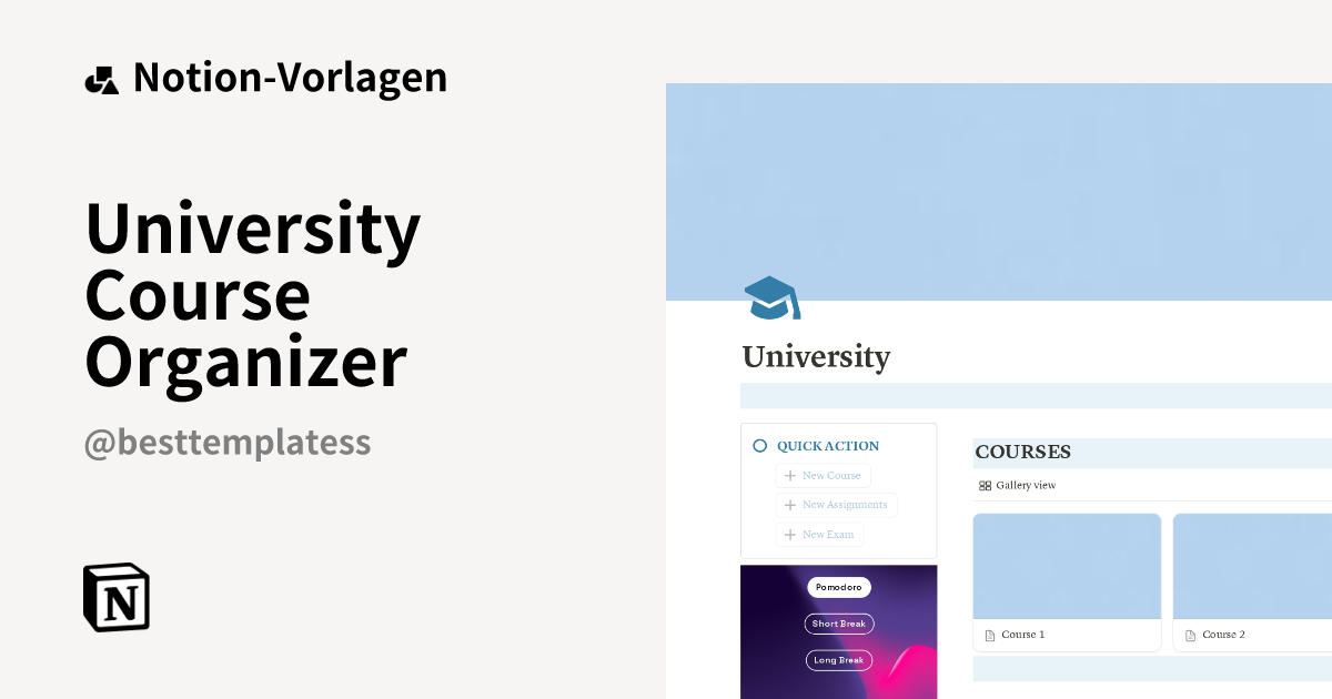University Course Organizer Vorlage von Roaa's Templates | Notion ...