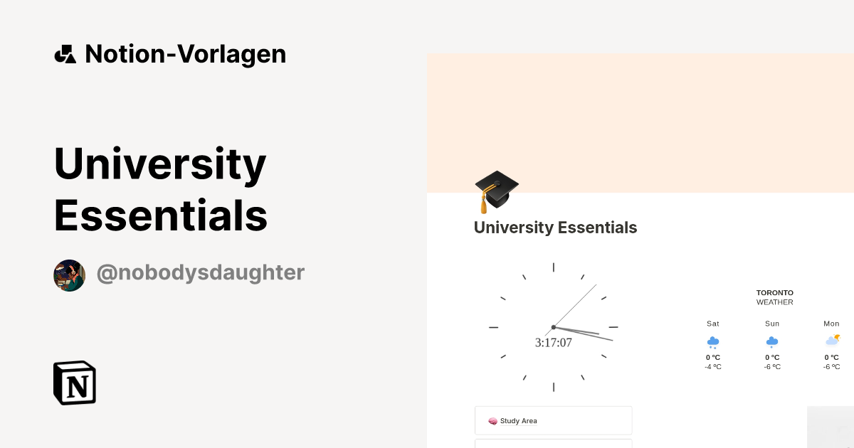 University Essentials Vorlage | Notion-Marketplace