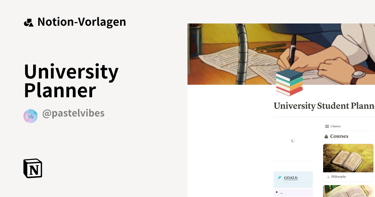 University Planner Vorlage | Notion-Marketplace