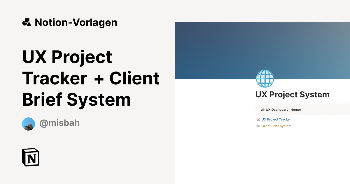 UX Project Tracker + Client Brief System Vorlage von Product creator ...