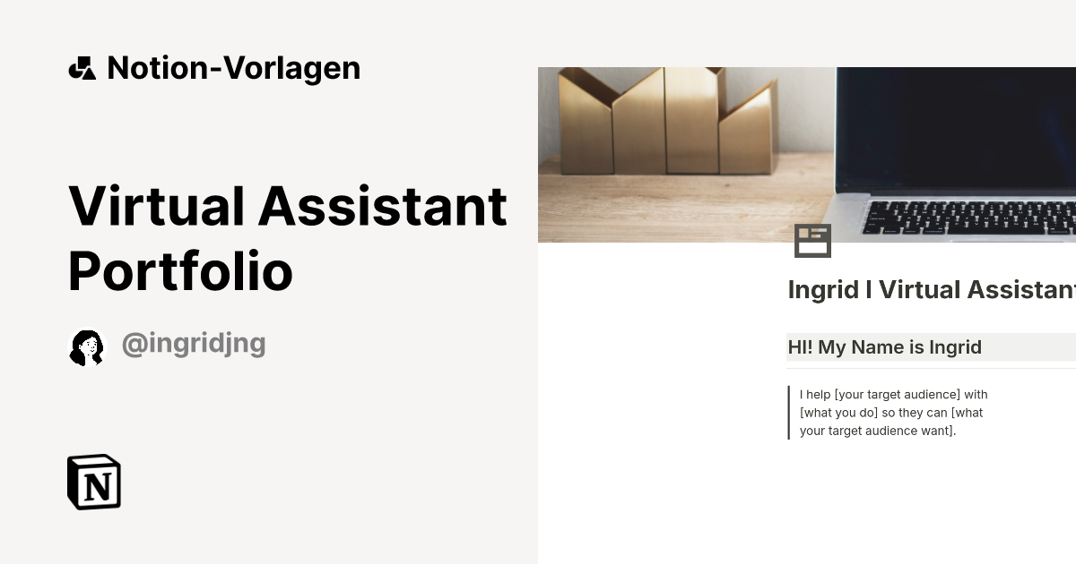 Virtual Assistant Portfolio Vorlage | Notion-Marketplace