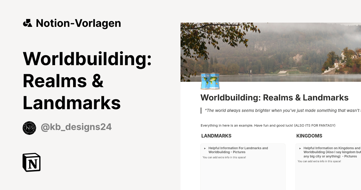 Worldbuilding: Realms & Landmarks Vorlage von KB Custom Designs ...