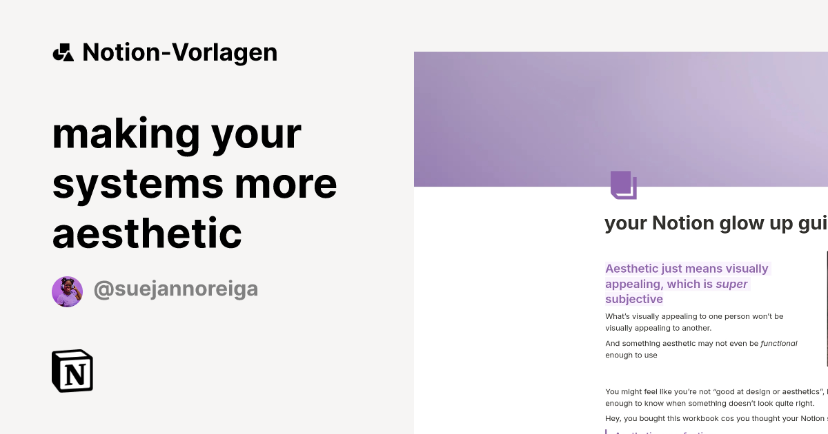 making your systems more aesthetic Vorlage | Notion-Marketplace