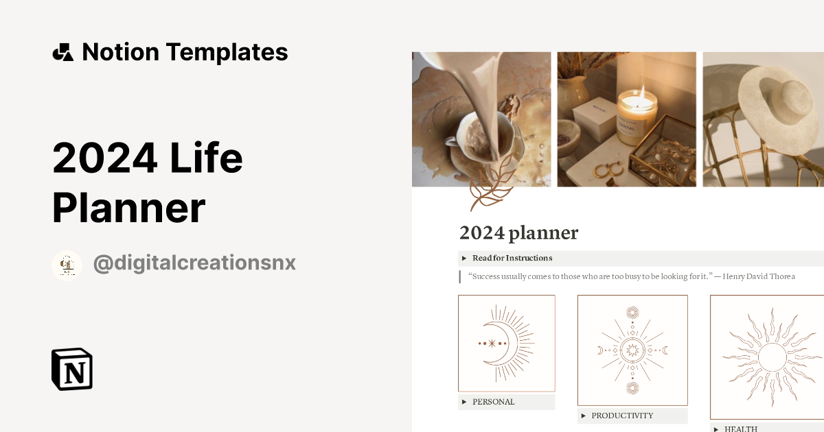 2024 Life Planner Template by DigitalCreationsNX | Notion Marketplace