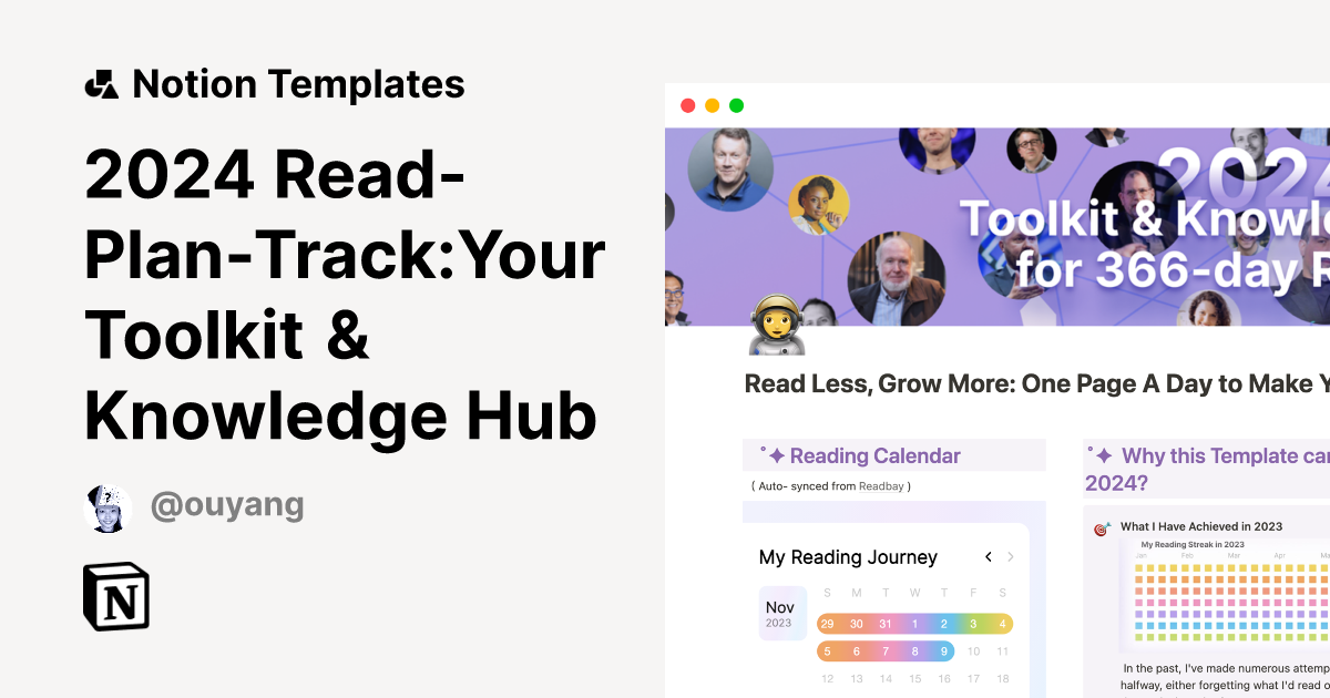 2024 Read-Plan-Track:Your Toolkit & Knowledge Hub Template | Notion Marketplace