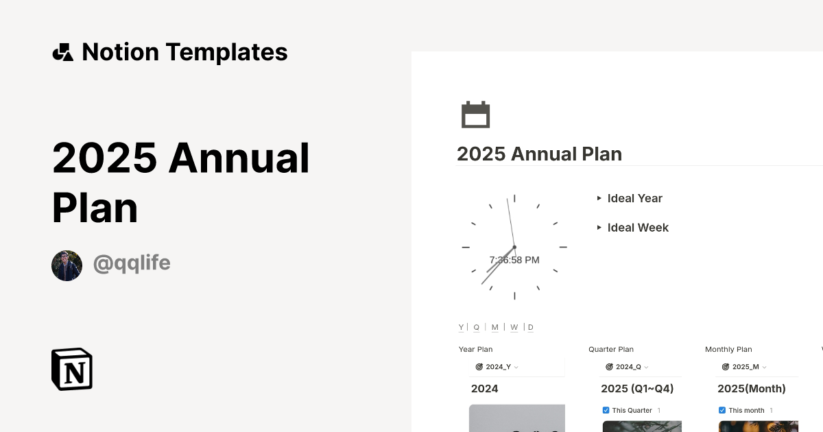 2025 Annual Plan Template by 槓桿生活| QQ | Notion Marketplace
