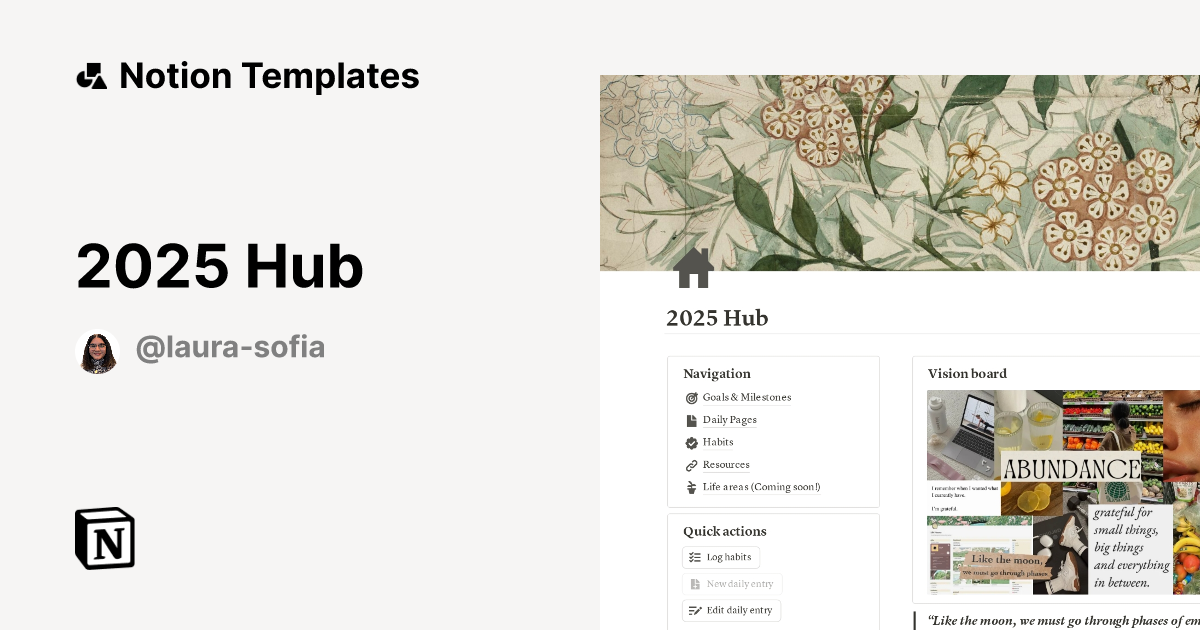 2025 Hub Template by laurasofia | Notion Marketplace