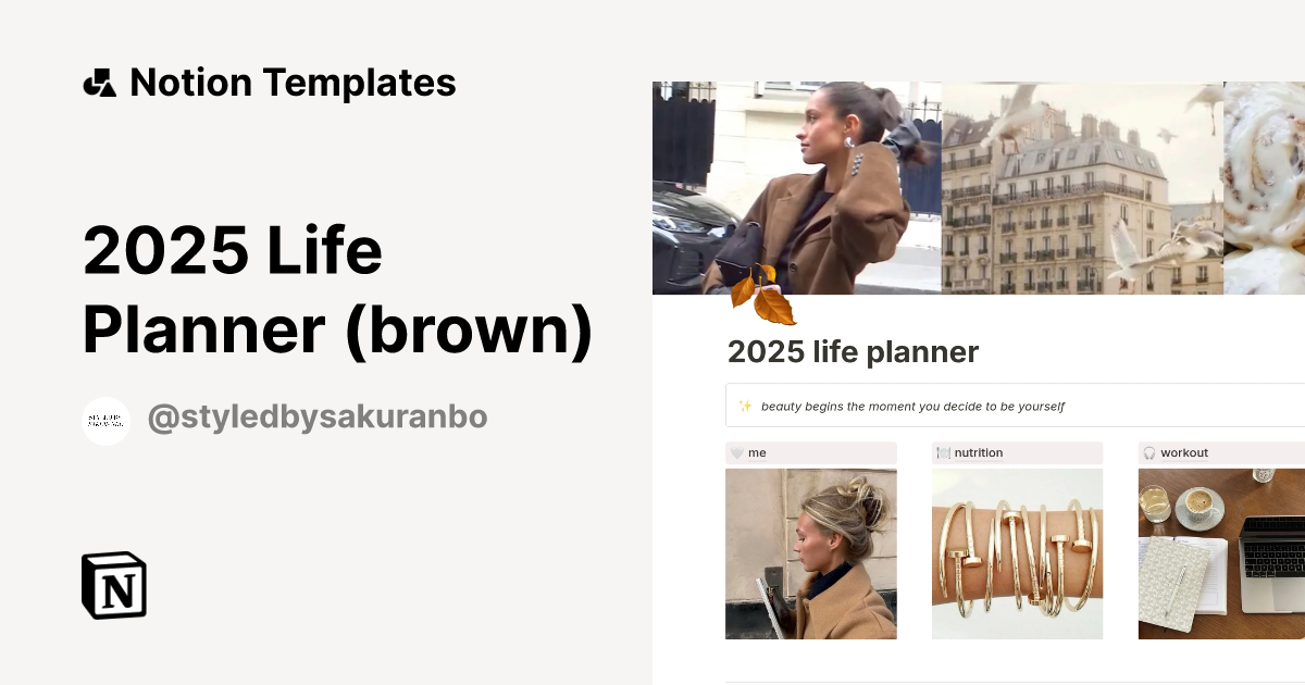 2025 Life Planner (brown) Template | Notion Marketplace