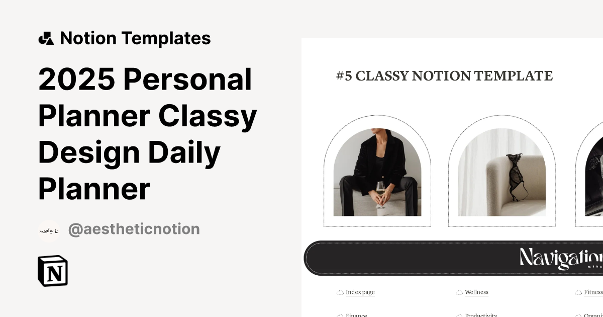 2025 Personal Planner Classy Design Daily Planner Template | Notion ...