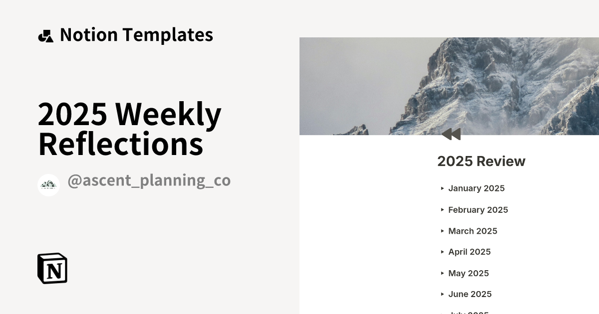 2025 Weekly Reflections Template | Notion Marketplace