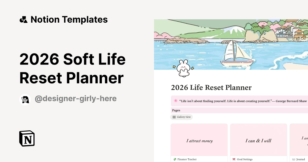 2026 Soft Life Reset Planner Template by Dami | Organized by Design ...